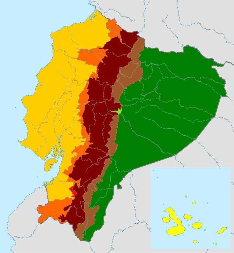 Mapa político del Ecuador - Actualizado » Ecuador en Línea